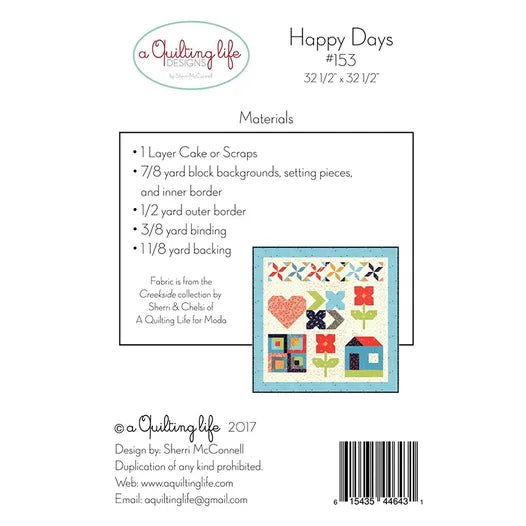 Happy Days Quilt Pattern A Quilting Life Designs – Country Quilt Shack LLC